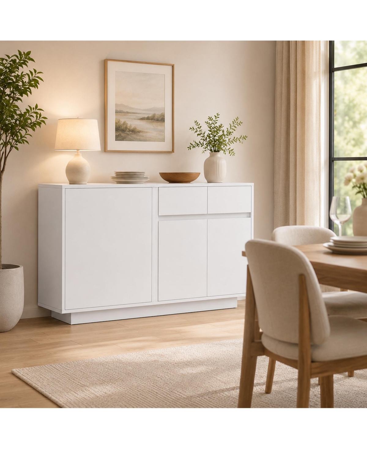 Click here for homfan 55 Inch Buffet Cabinet  3 Doors and 2 Drawe... prices
