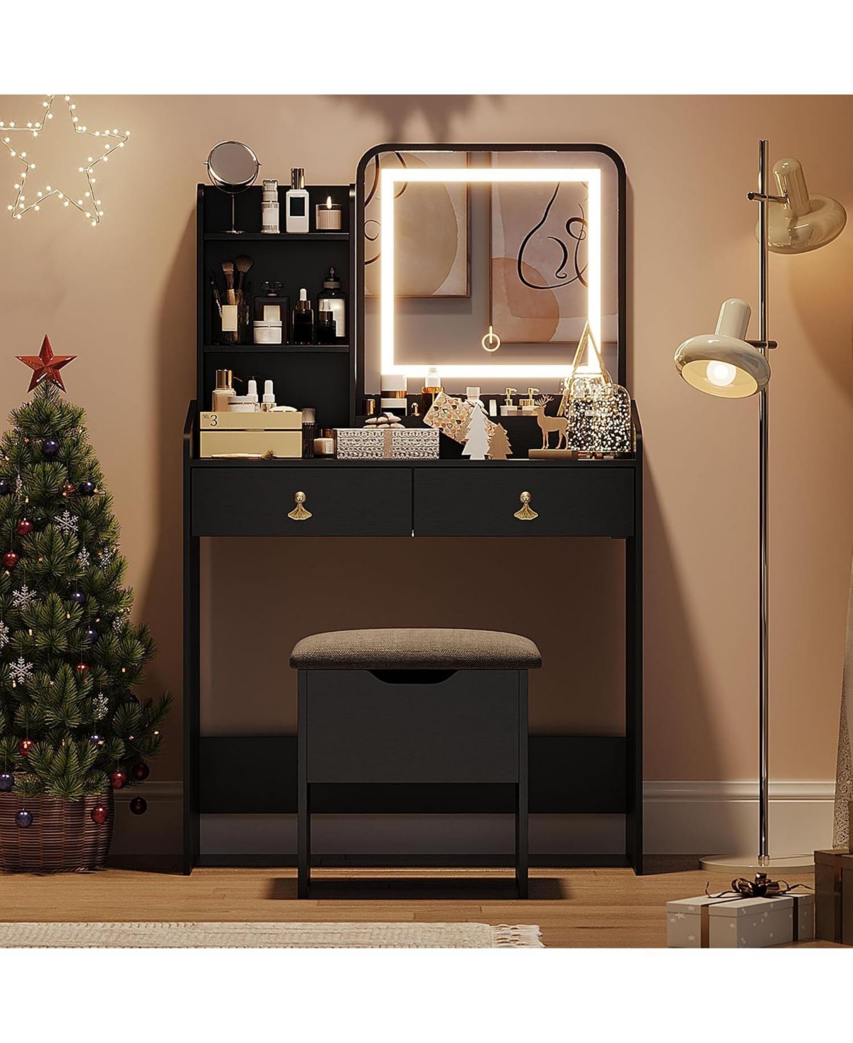 Click here for homfan Makeup Vanity Set with Lights  Small Desk w... prices