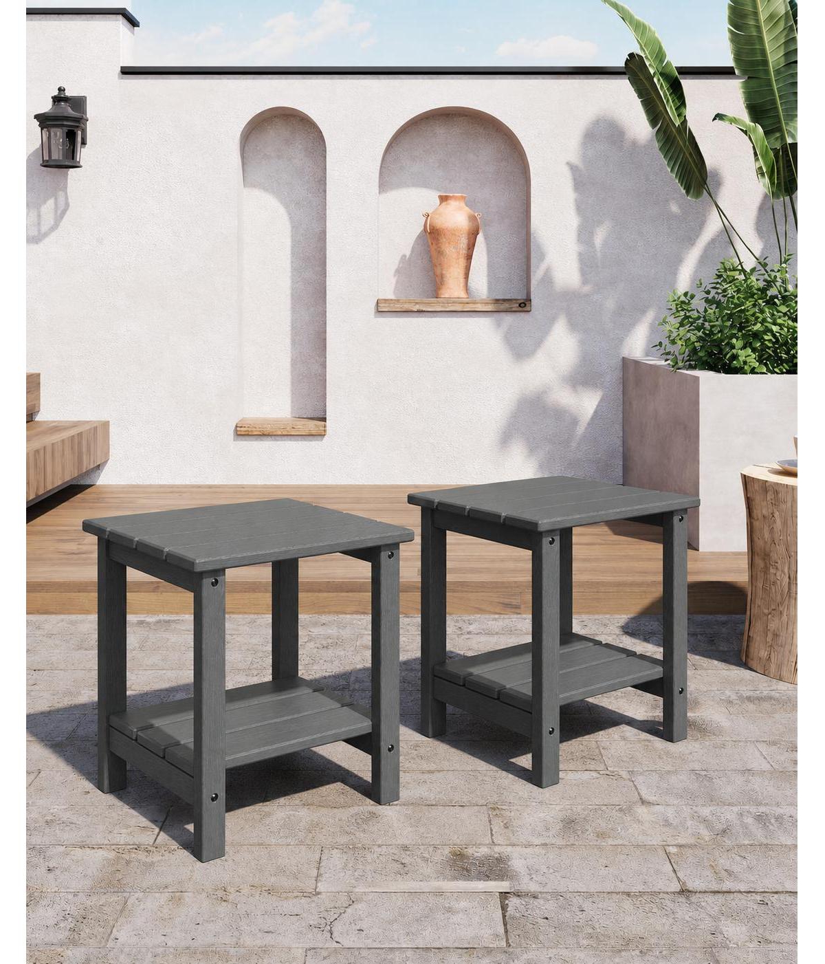 Click here for homfan 2-Pack 18 Adirondack Side Table – Hdpe 2-Ti... prices