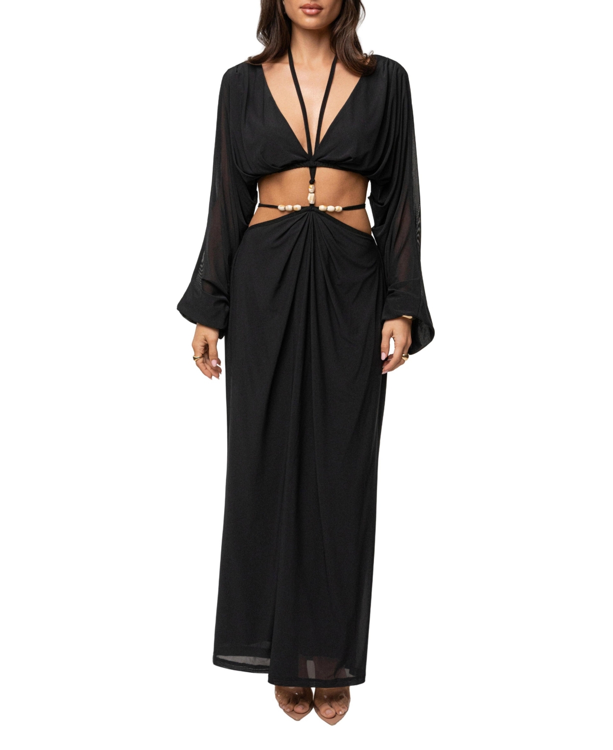 Click here for Jluxlabel Womens Hera Draped Maxi Skirt - Black prices