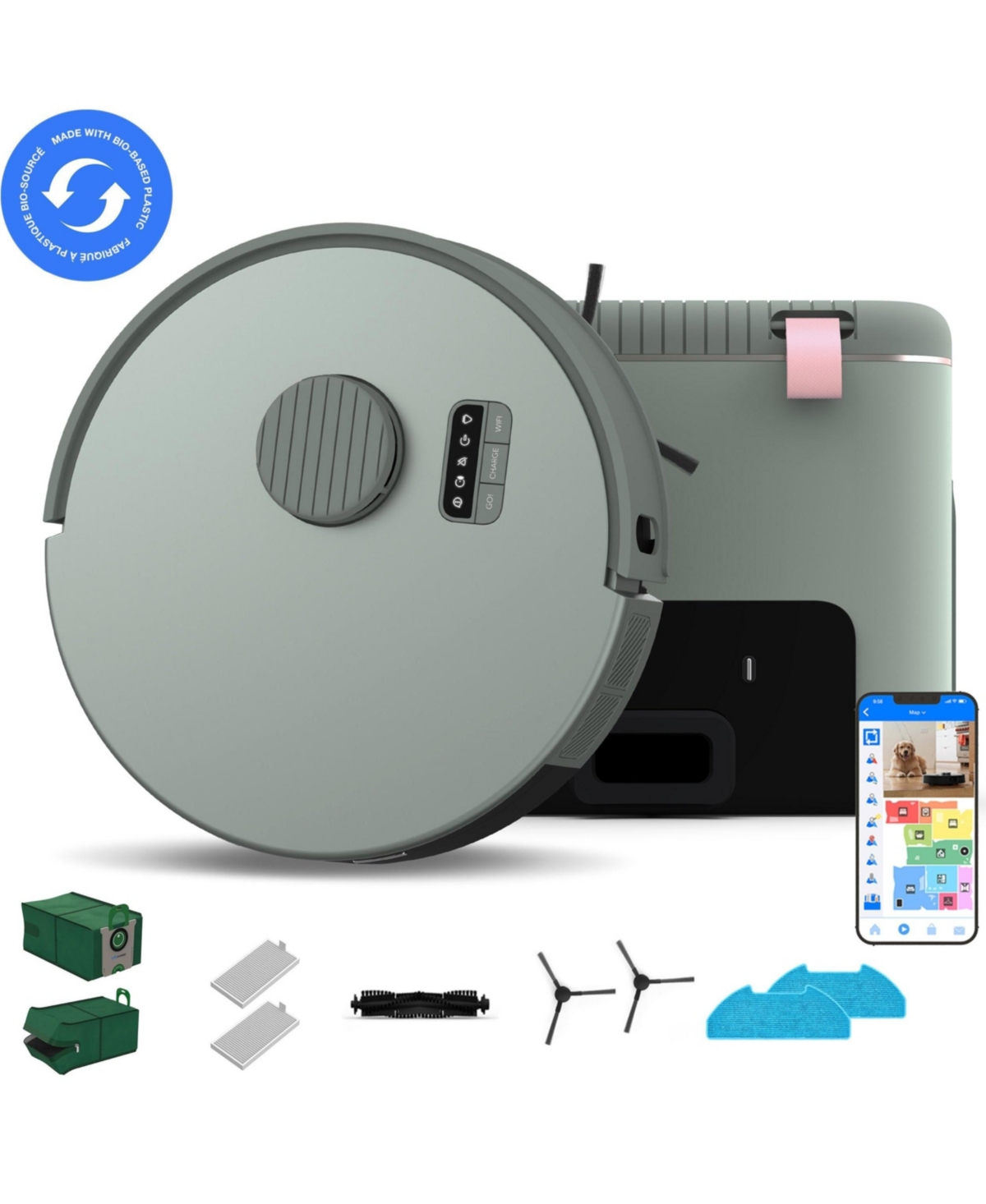 Click here for bObsweep Bio Robot Vacuum and Mop  3L Charcoal-Lin... prices