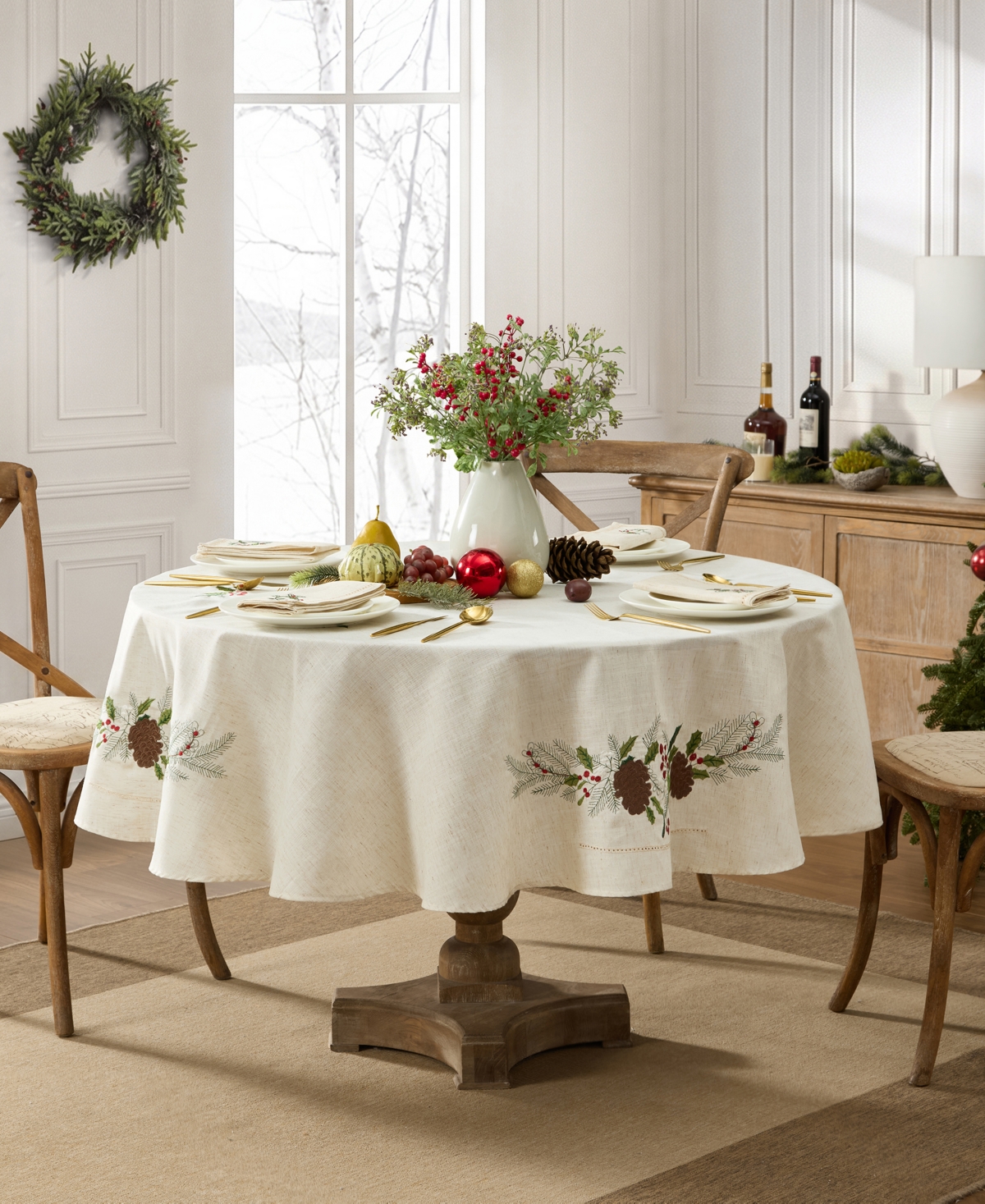 Click here for Elrene Rustic Winter Botanical Soft Textured Table... prices