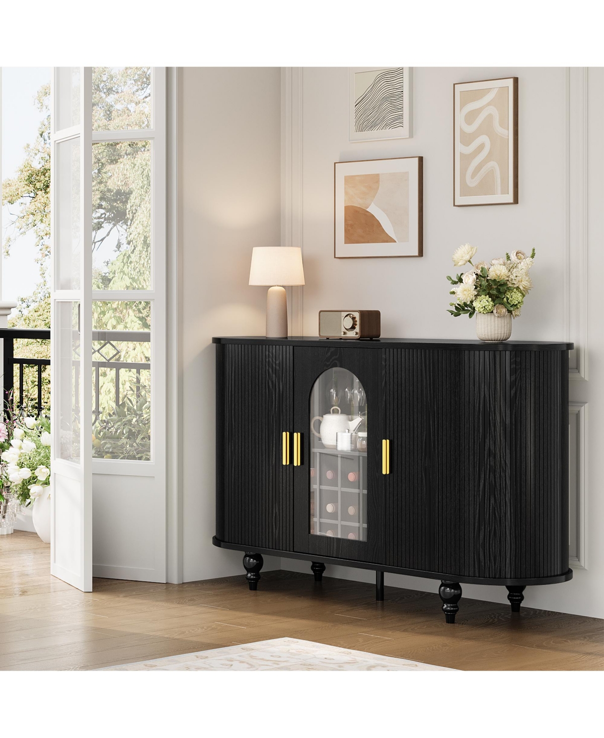 Click here for gaomon Mid-Century Bar Cabinet with Sliding Door... prices