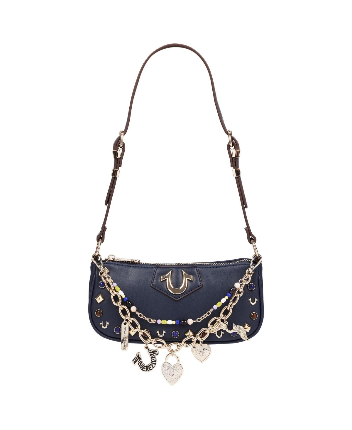 Click here for True Religion Chain and Studs Shoulder Bag - Blue prices