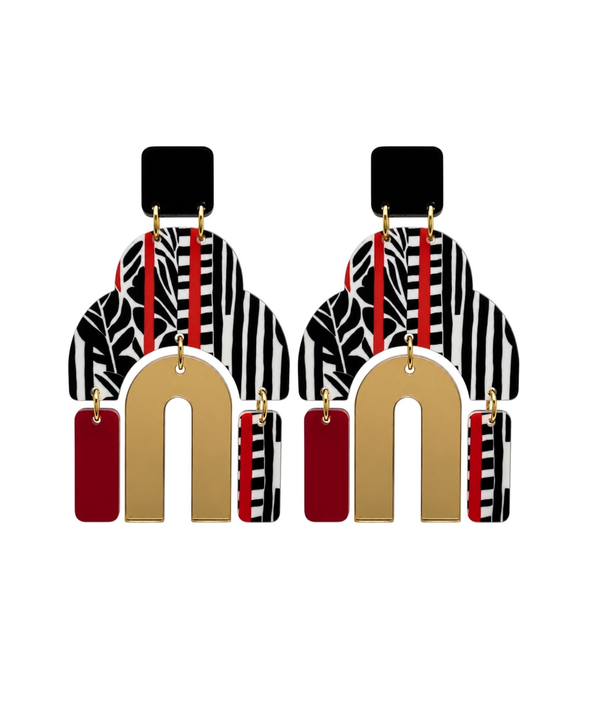 Click here for Swanky Designs Esme Dangle Statement Earrings - Bl... prices