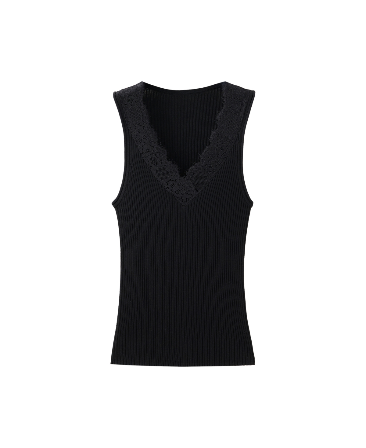 Click here for Mango Womens Lace Lyocell Top - Black prices
