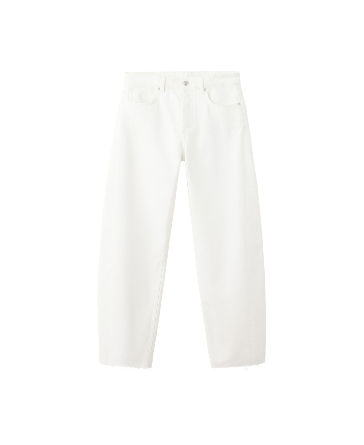 Click here for Mango Womens Mid-Rise Balloon Raw-Hem Jeans - Off... prices