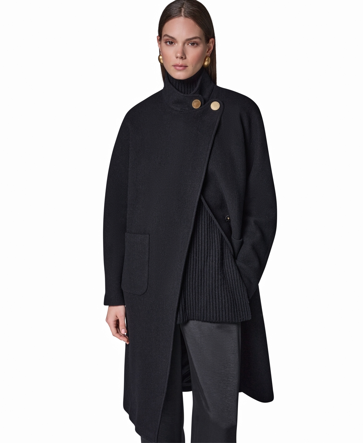 Click here for Donna Karan New York Womens Snap Closure Belted Wo... prices