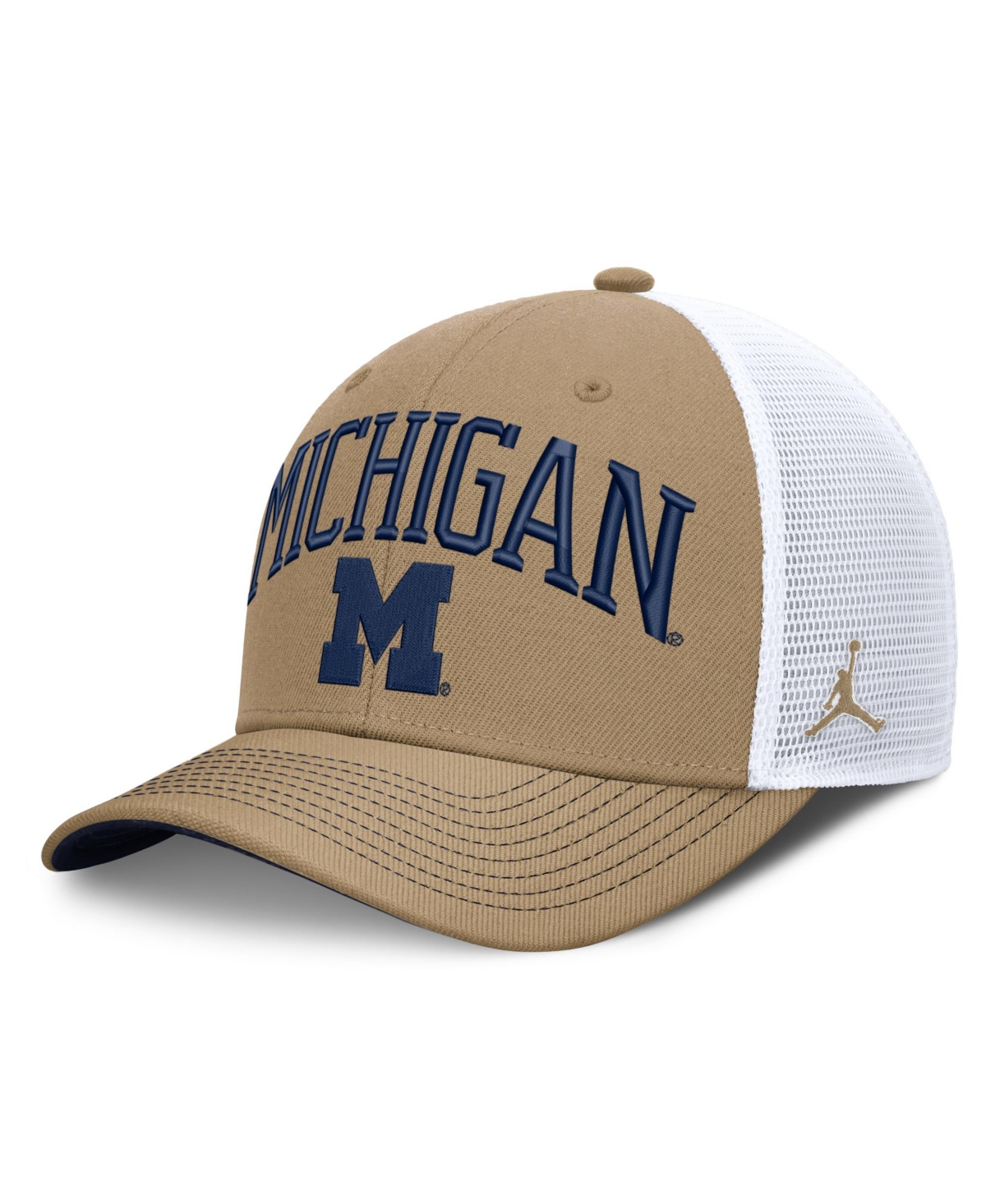 Click here for Jordan Mens and Womens Beige/Navy Michigan Wolveri... prices
