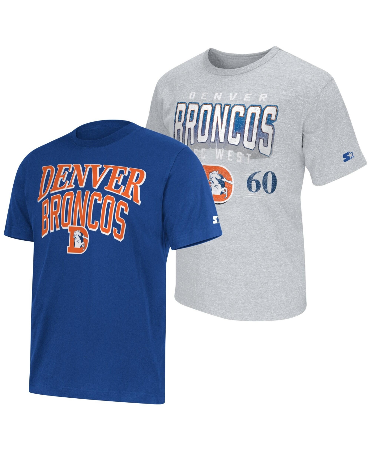 Click here for Starter Mens 2-Pack Royal/Gray Denver Broncos Thro... prices