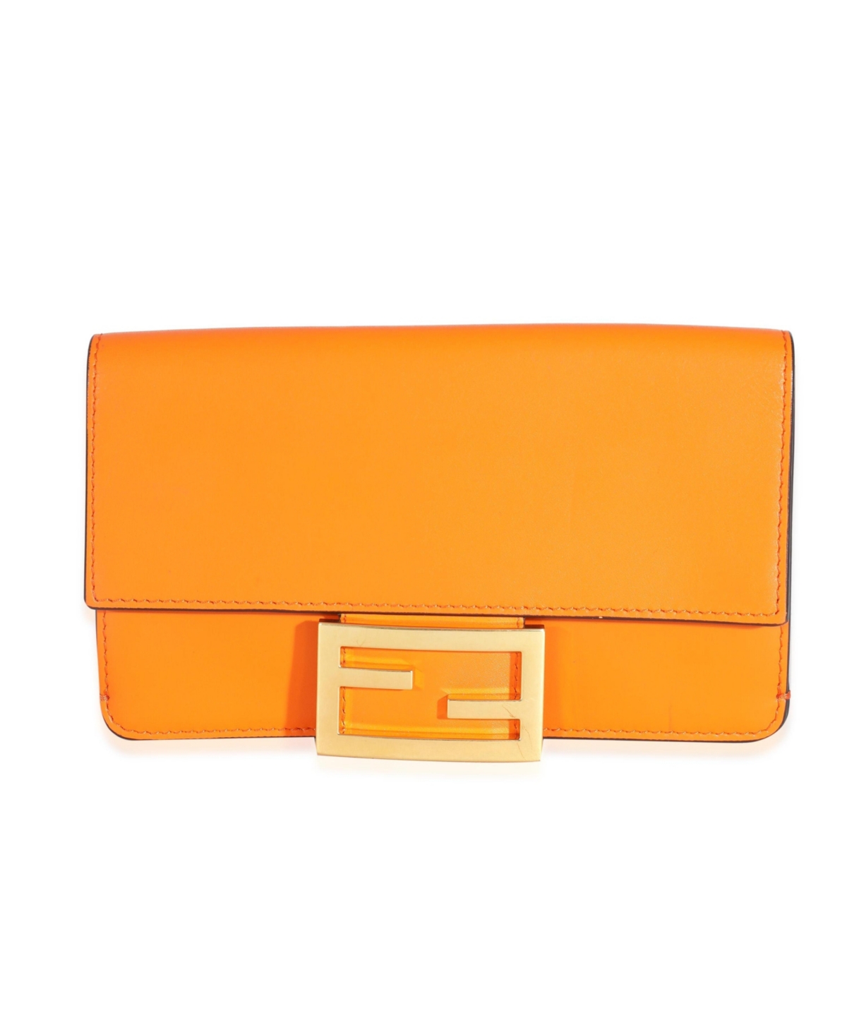 Click here for Pre-Owned Fendi Orange Calfskin Mini Flat Baguette... prices