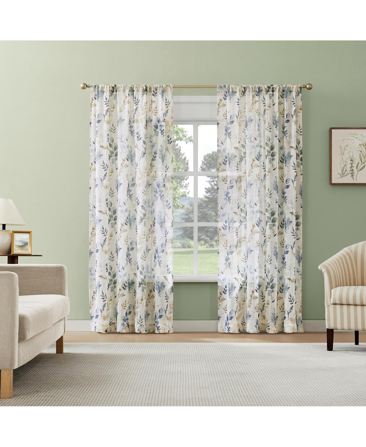 Click here for No. 918 Marcella Watercolor Botanical Semi-sheer R... prices