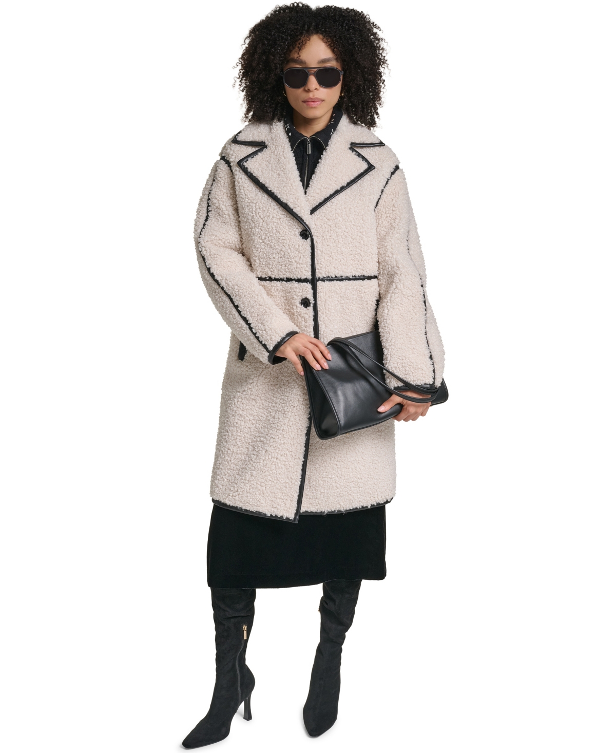 Click here for Karl Lagerfeld Paris Womens Faux-Leather-Trim Tedd... prices