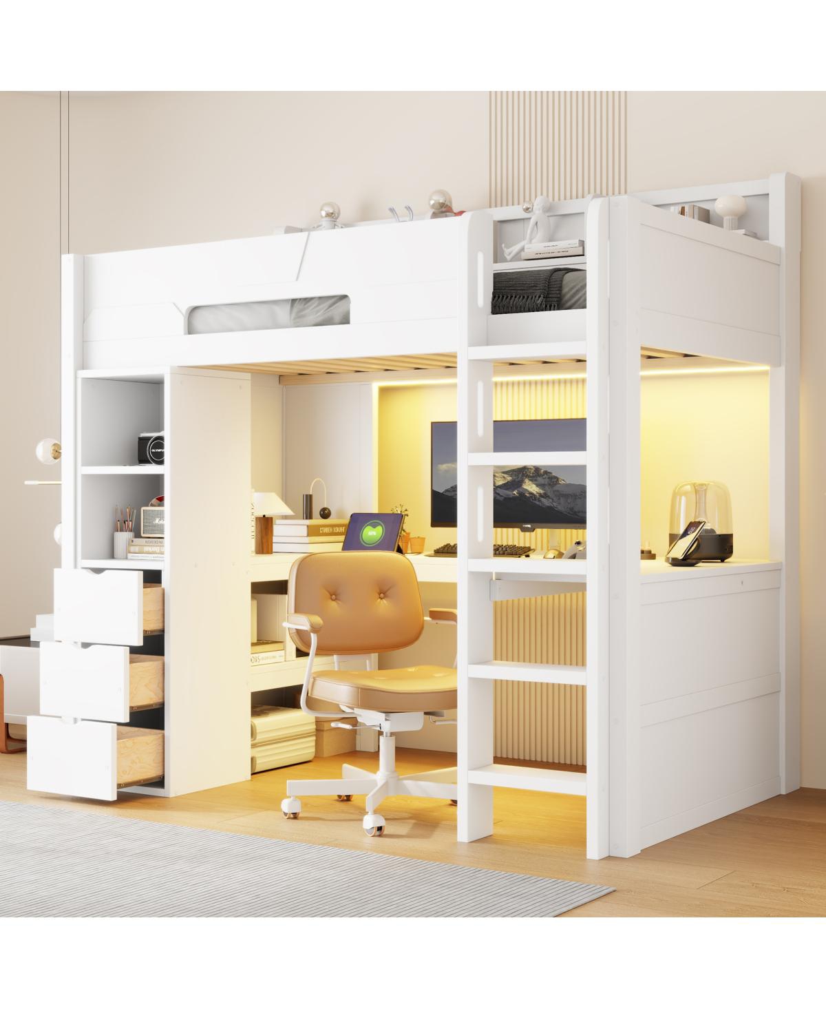 Click here for Streamdale Furniture Twin Wooden Gaming Loft Bed w... prices