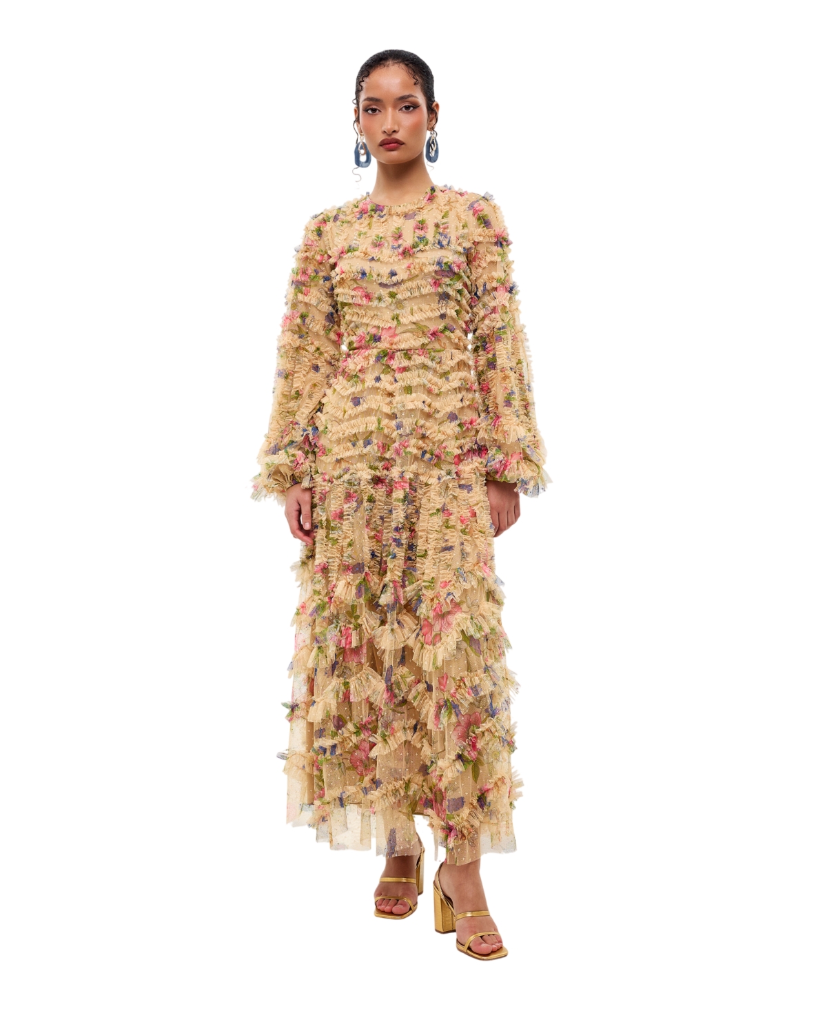 Click here for Maryisa Womens Modest Floral Ruffle Dress - Richmo... prices
