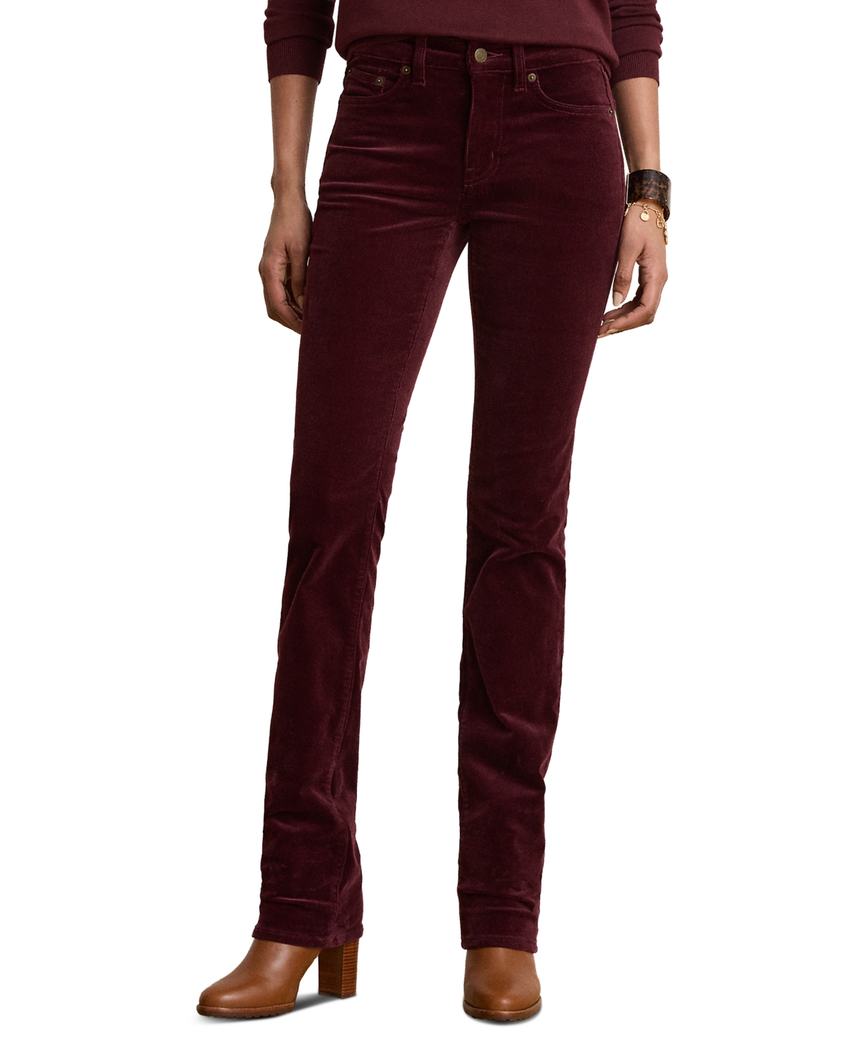 Click here for Lauren Ralph Lauren Petite Corduroy Mid-Rise Strai... prices