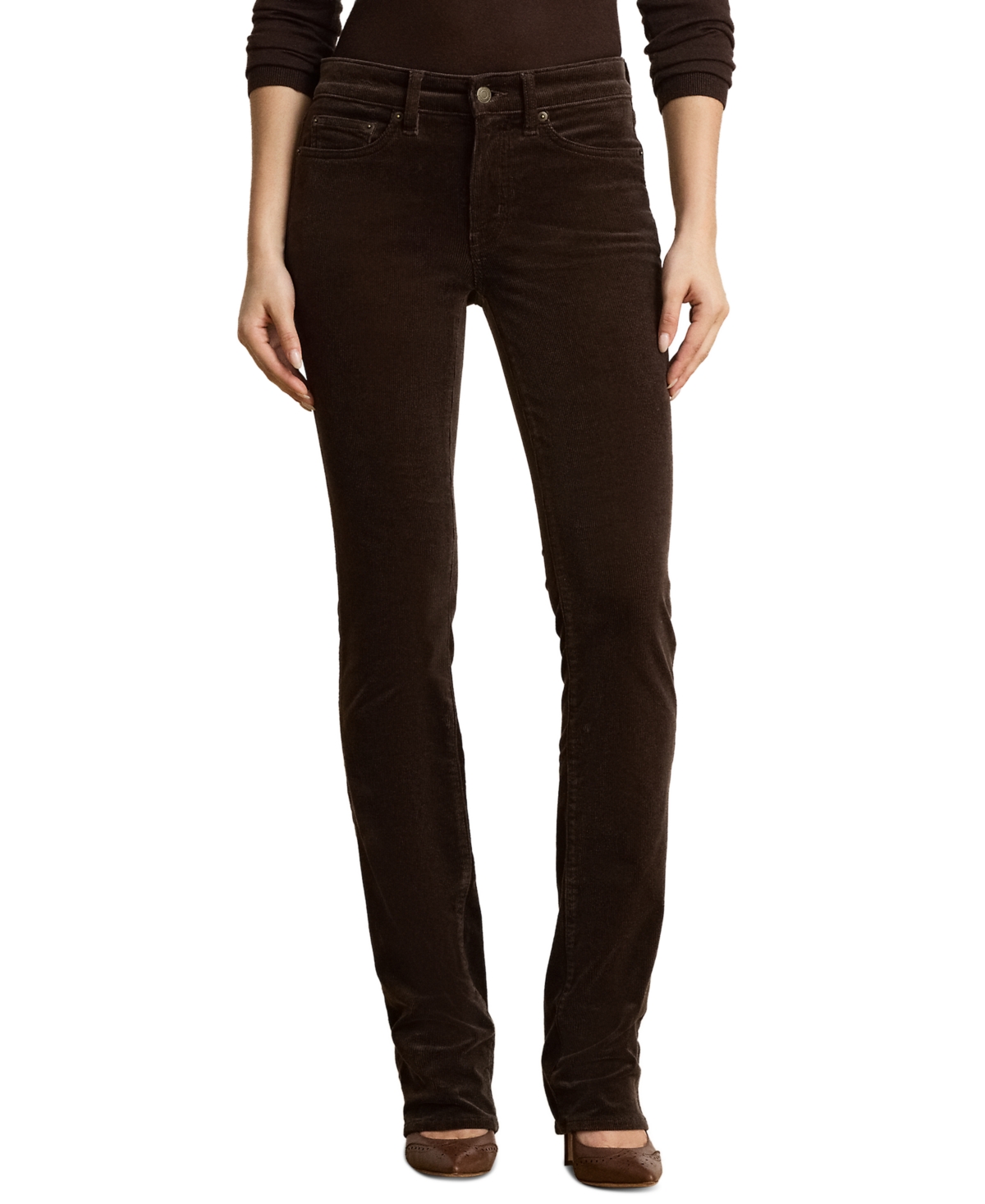 Click here for Lauren Ralph Lauren Petite Corduroy Mid-Rise Strai... prices
