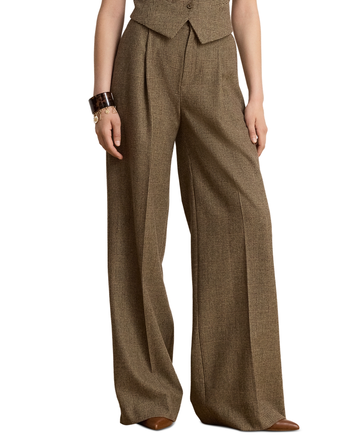 Click here for Lauren Ralph Lauren Petite High-Rise Wide-Leg Plai... prices