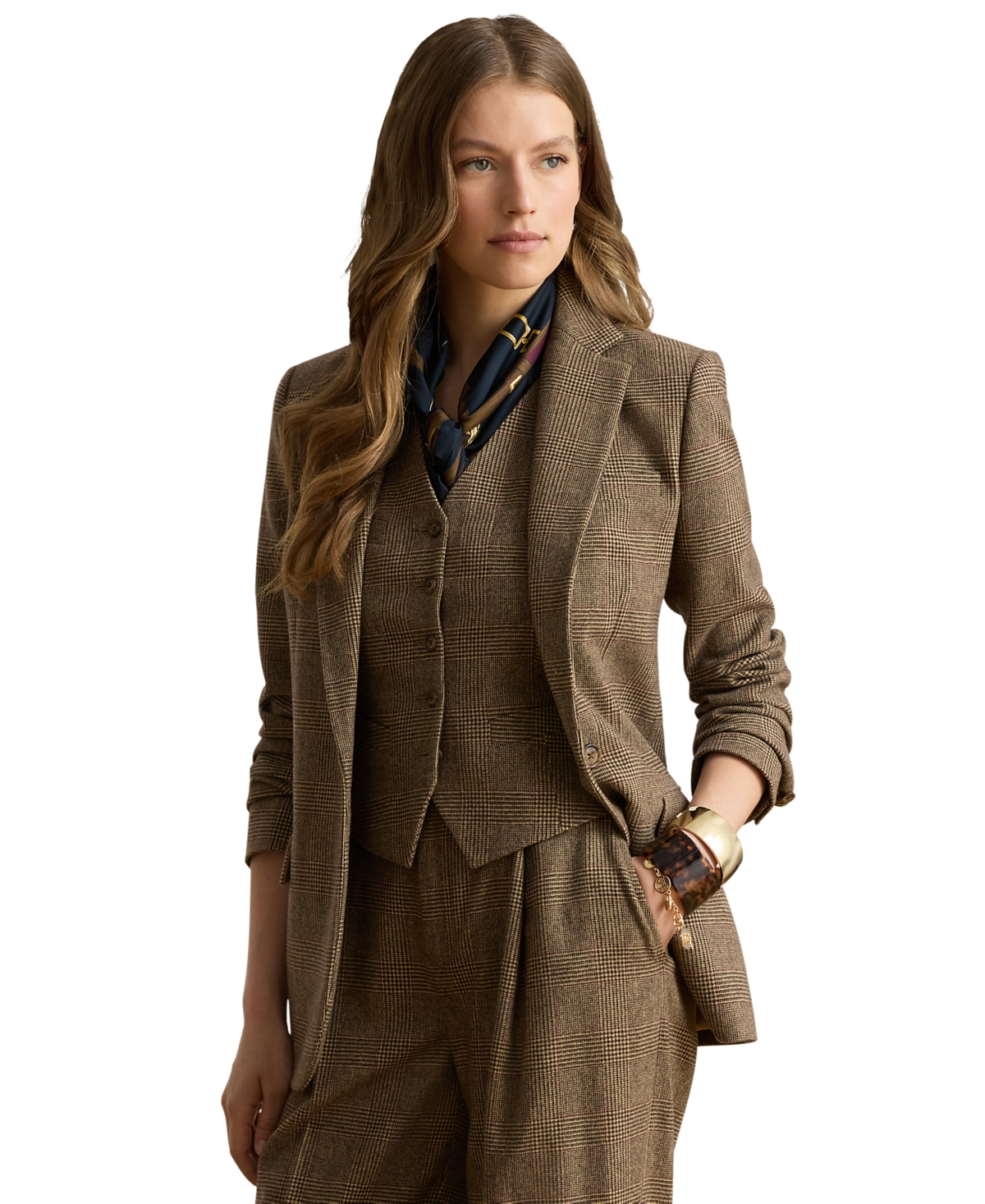 Click here for Lauren Ralph Lauren Petite Glen Plaid Notch Lapel... prices