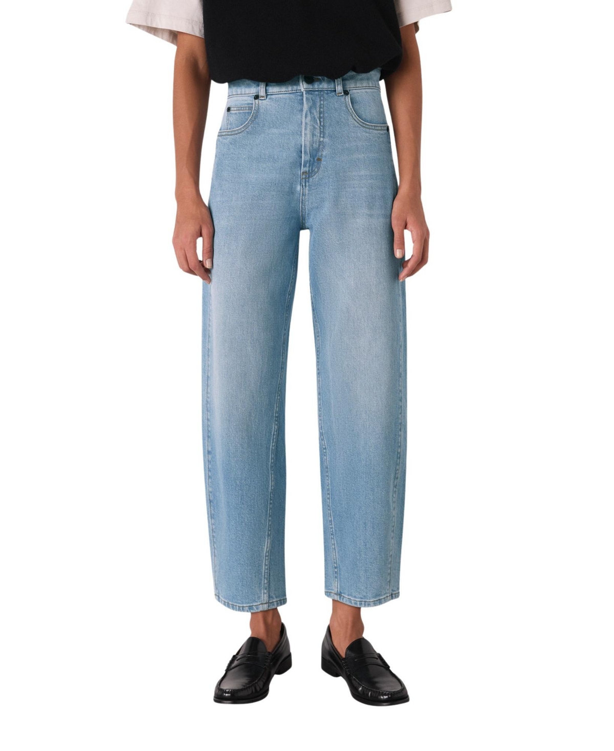 Click here for Whistles Womens Stretch Barrel Leg Jean - Light wa... prices