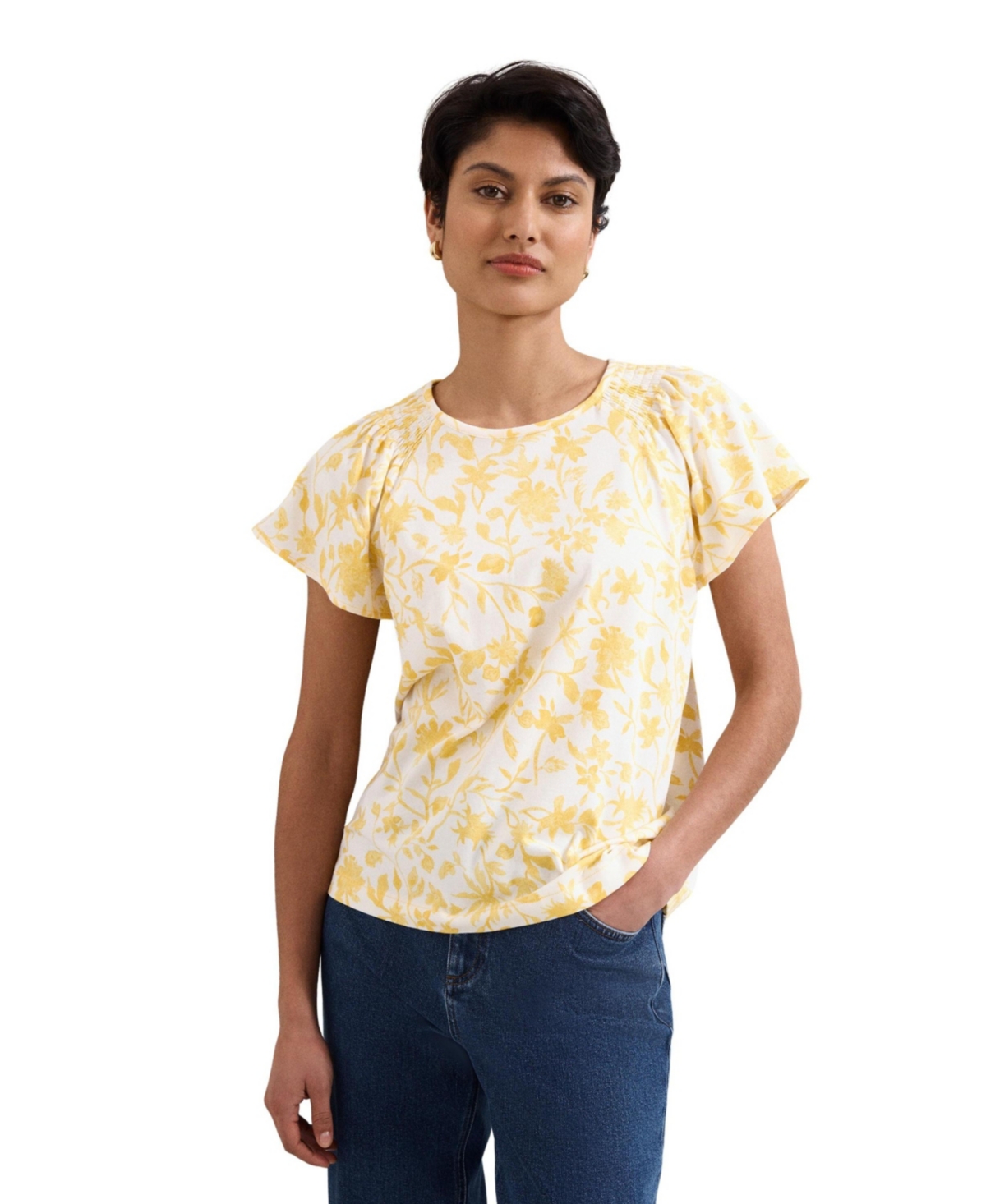 Click here for Phase Eight Womens Smocked Shoulder Flutter Sleeve... prices