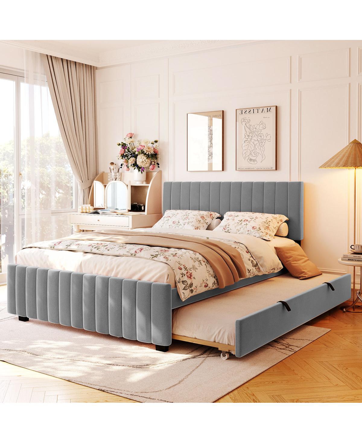 Click here for Streamdale Furniture Queen Size Velvet Upholstered... prices