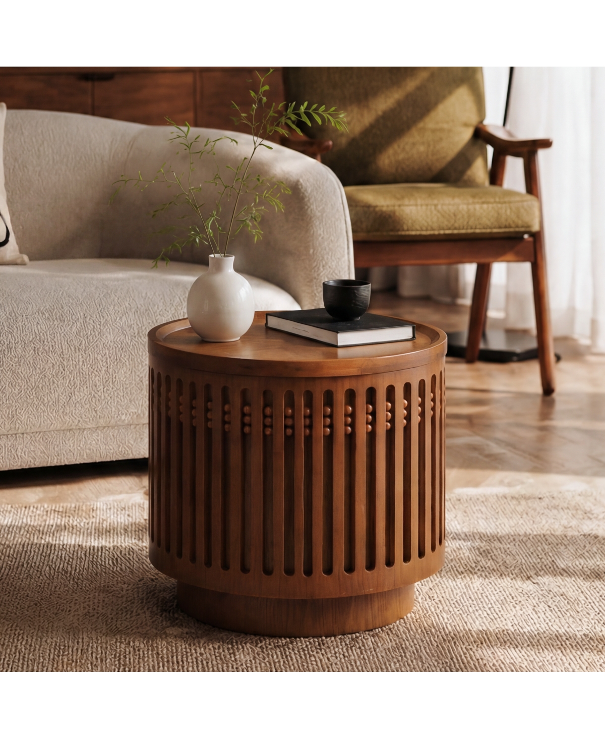 Click here for Streamdale Furniture 18.9 Round Wooden Lattice Sid... prices