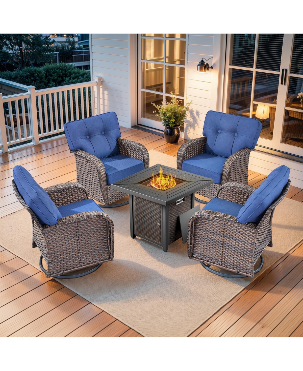 Click here for Pocassy Premium All-Weather Wicker 4 - Person Pati... prices