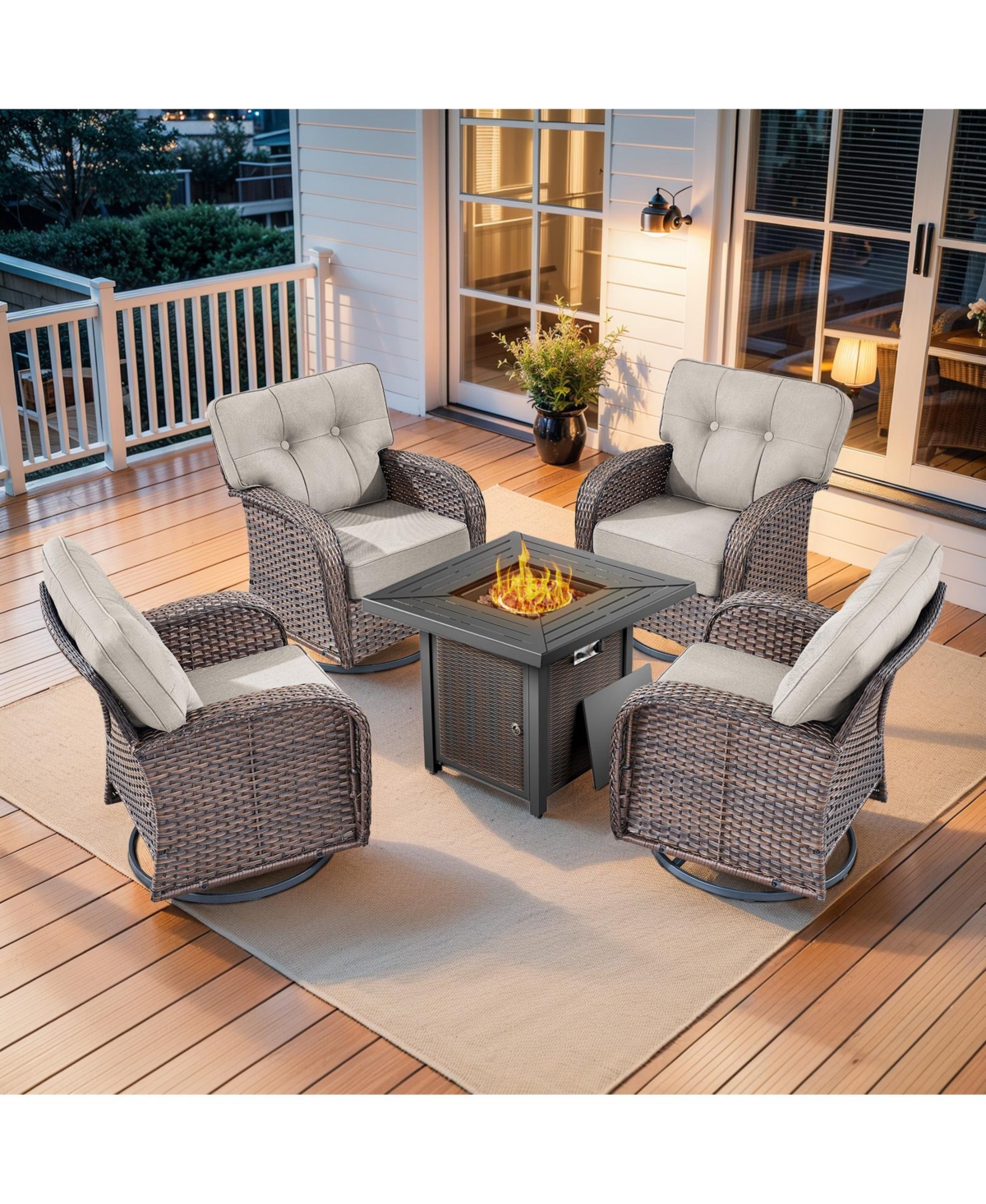 Click here for Pocassy Premium All-Weather Wicker 4 - Person Pati... prices