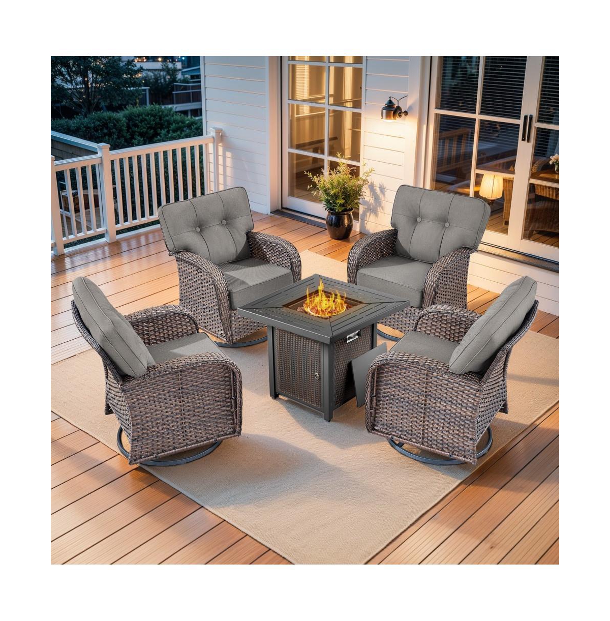 Click here for Pocassy Premium All-Weather Wicker 4 - Person Pati... prices