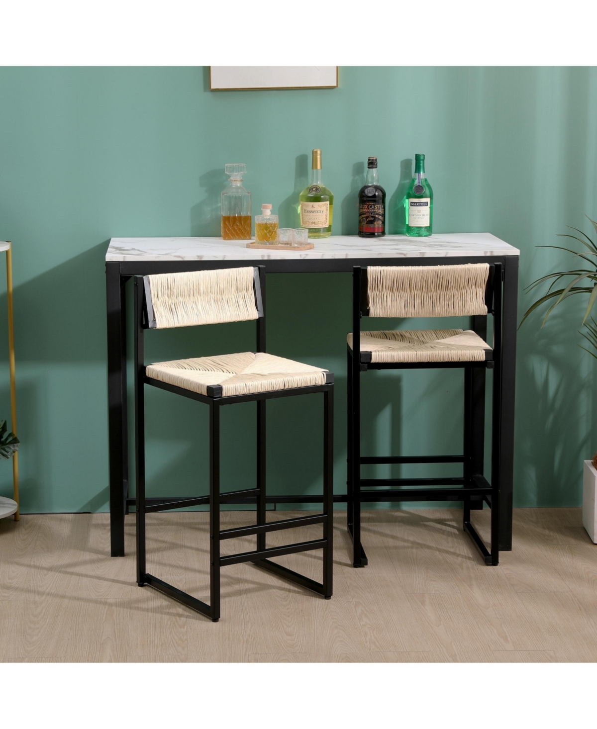 Click here for sumyeg Set of 2 Hand Weave Bar Stools with Backres... prices