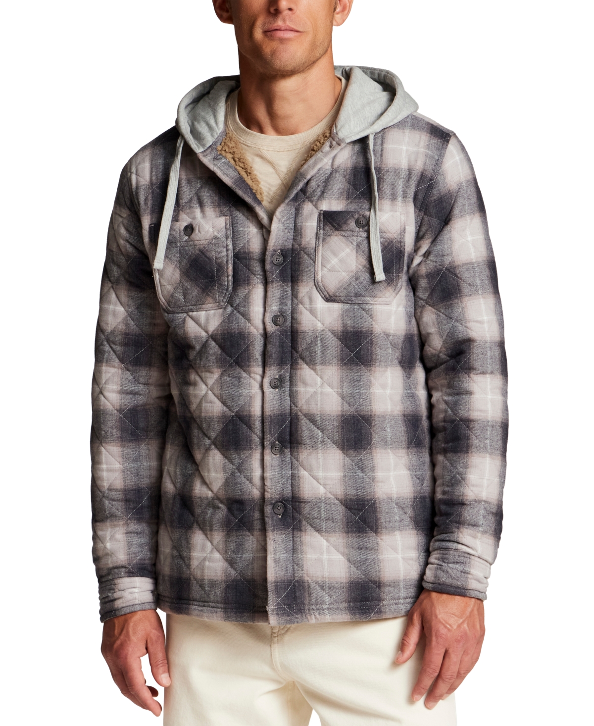 Click here for Weatherproof Vintage Mens Quilted Sherpa Lined Shi... prices
