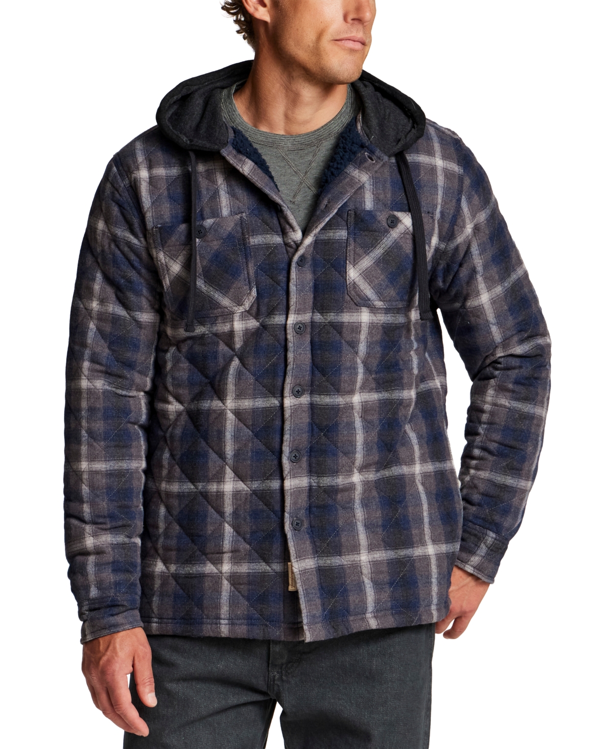 Click here for Weatherproof Vintage Mens Quilted Sherpa Lined Shi... prices
