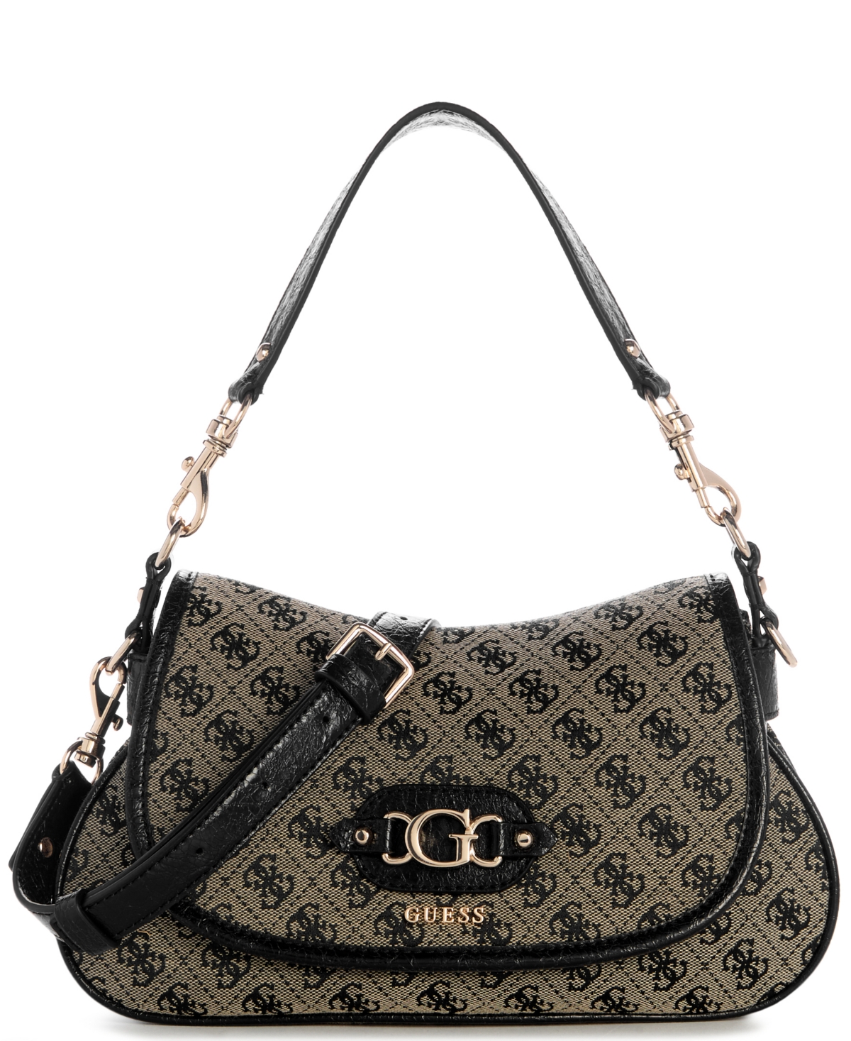 Click here for Guess Samantha Small Flap Shoulder Handbag - Black... prices