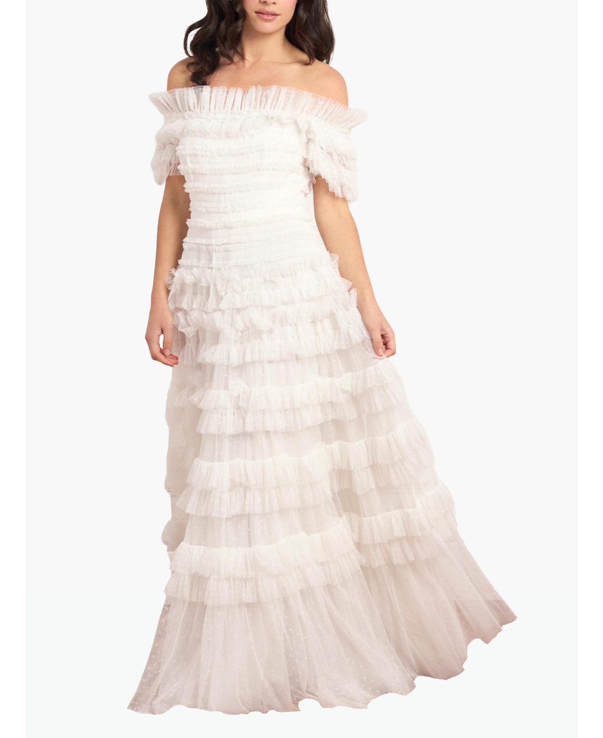 Click here for Needle & Thread Womens Lisette Ruffle Off Shoulder... prices