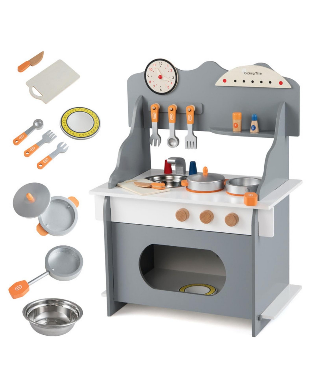Click here for Hongge Wooden Learning Clock Play Kitchen  12-Piec... prices