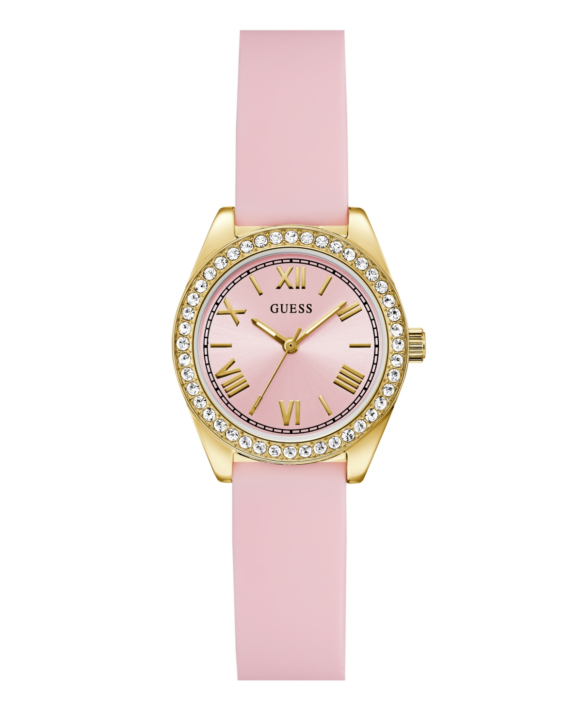 Click here for Guess Womens Quartz Pink Silicone Watch 30mm - Lig... prices