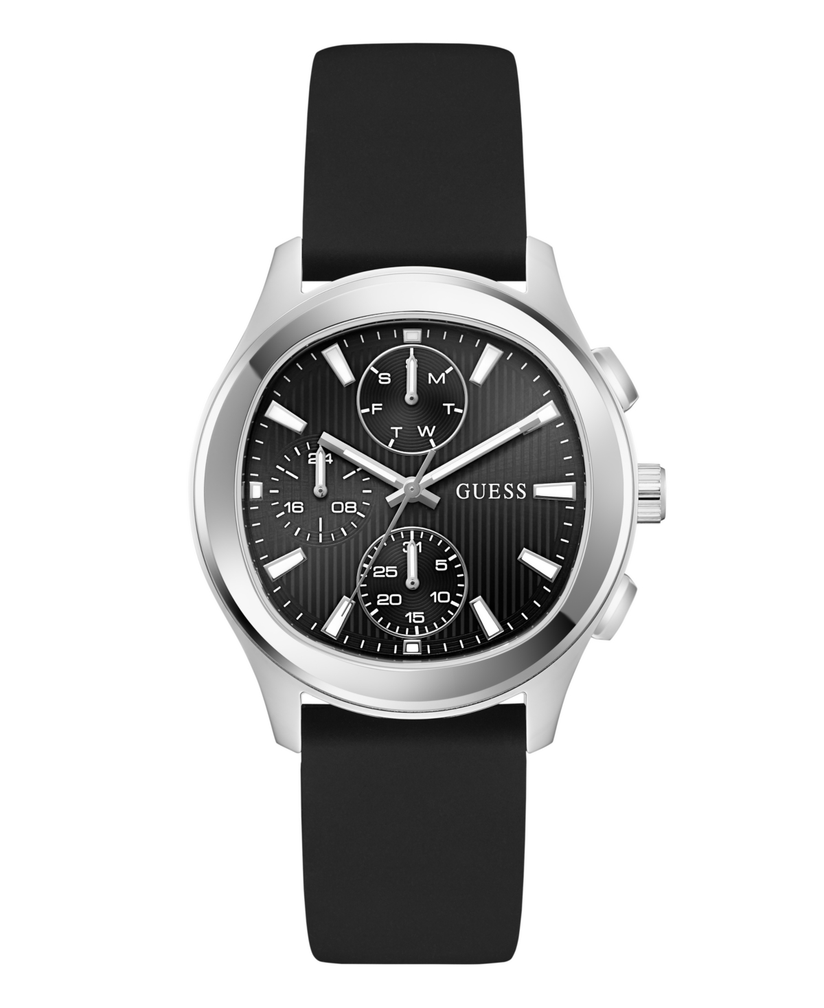 Click here for Guess Mens Quartz Black Silicone Watch 40mm - Blac... prices