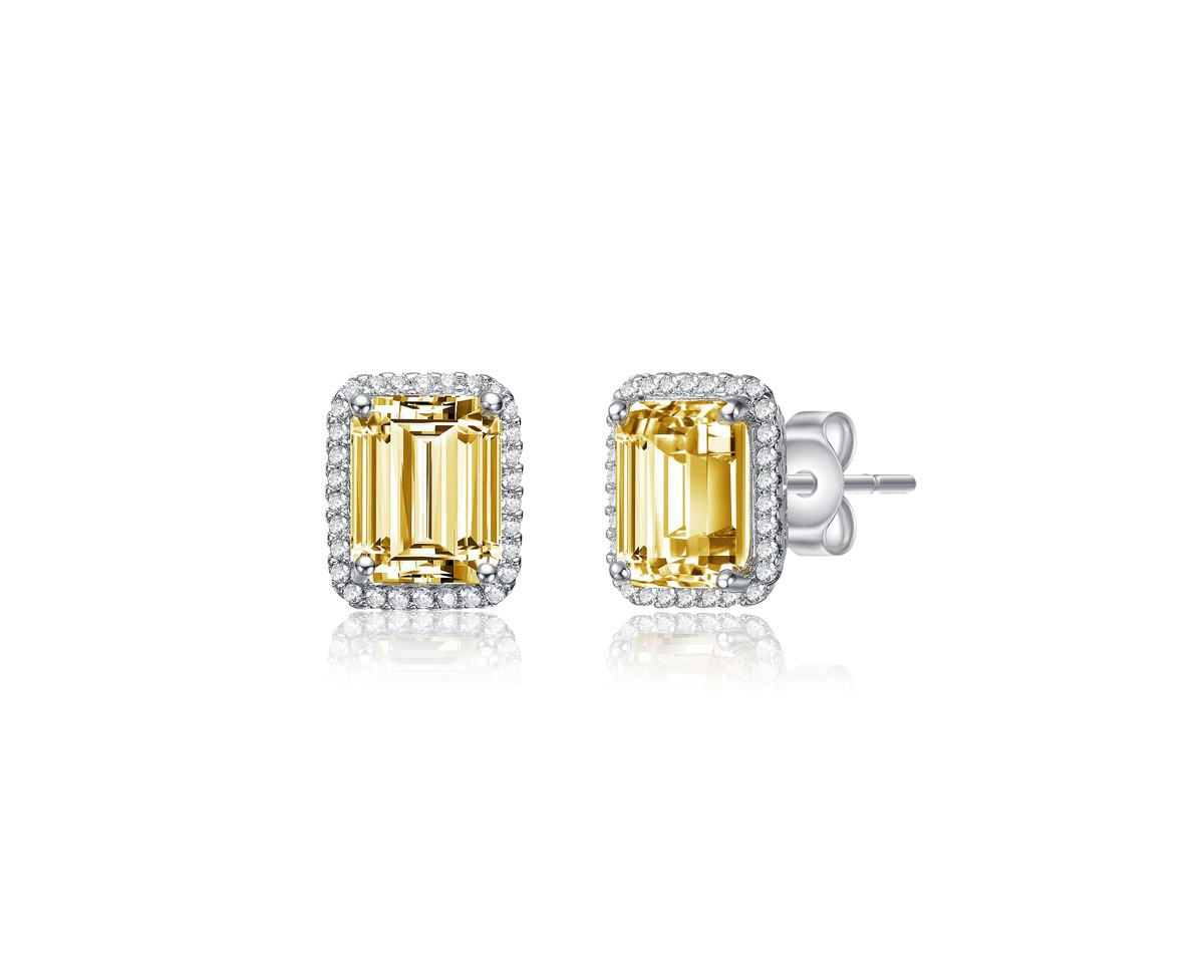 Click here for Rachel Glauber Dainty Gold Plated Emerald-Cut Cz S... prices