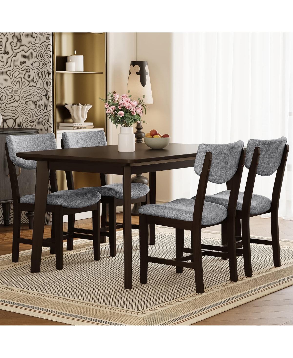 Click here for Maison Boucle 5-Piece Dining Table Set for 4  Rect... prices