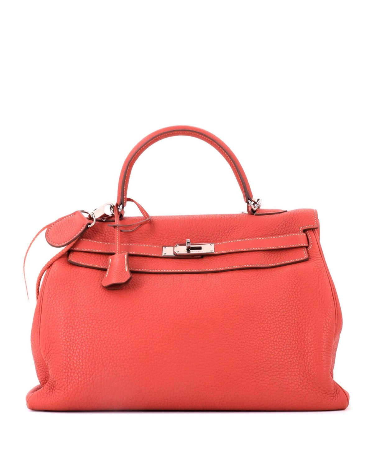 Click here for Pre-Owned Hermes Kelly 35 Handbag Orange Togo with... prices