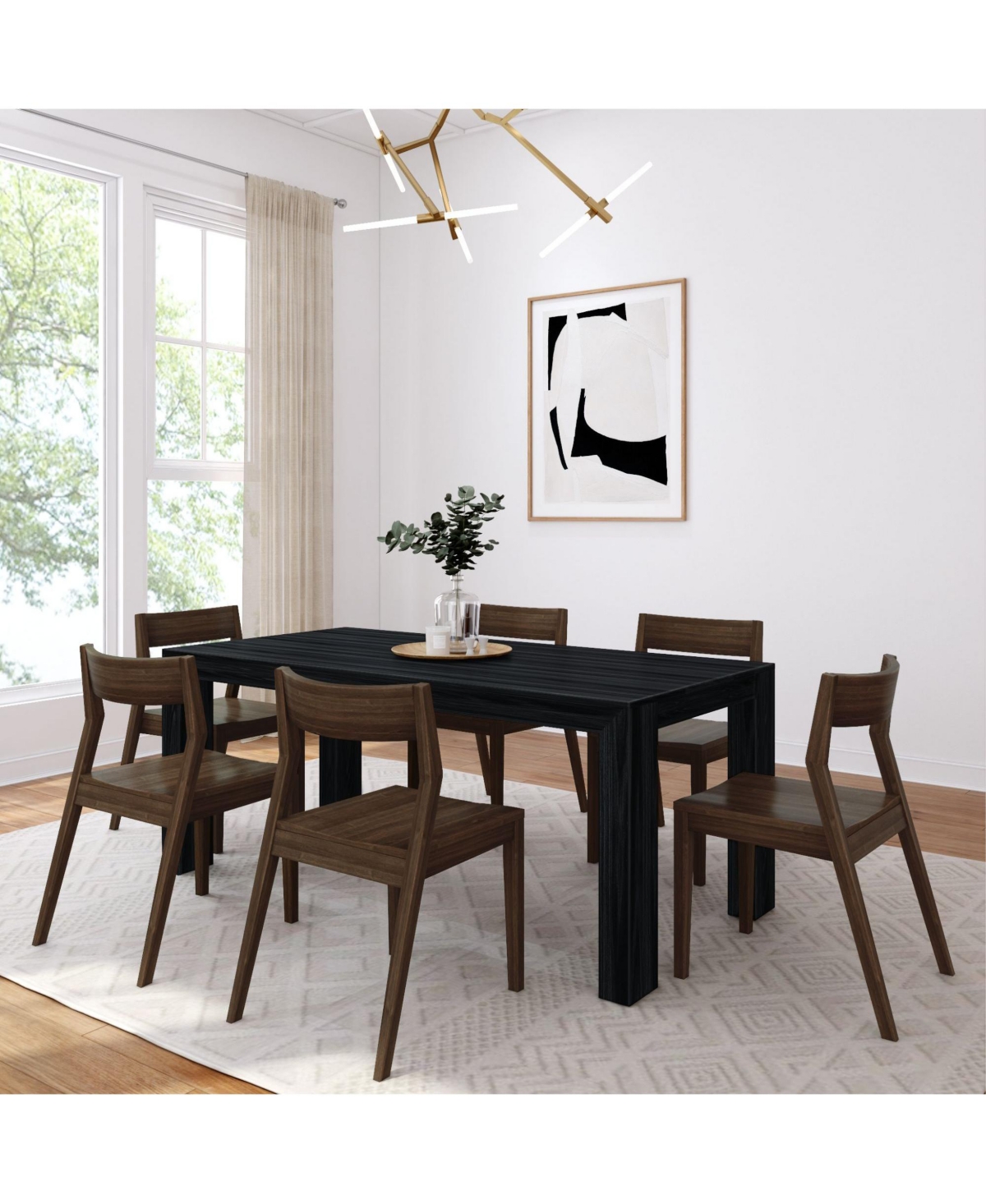 Click here for Plank+Beam 72 Modern Solid Wood Dining Table Set... prices