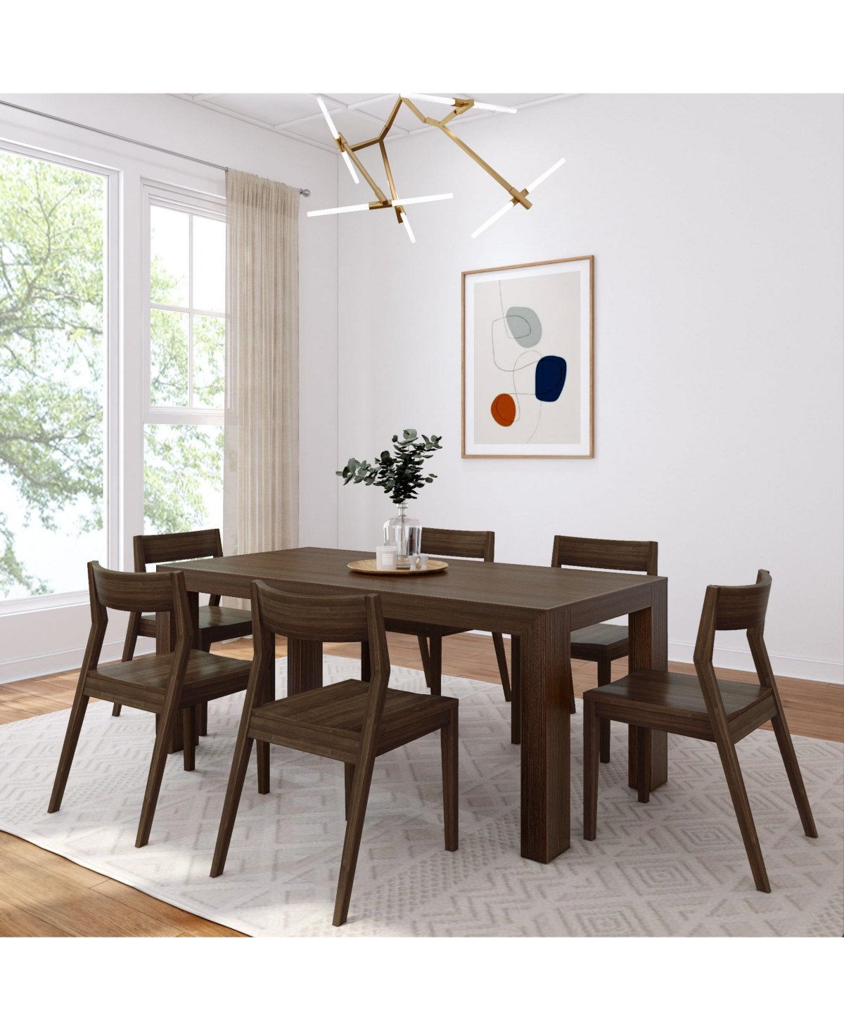 Click here for Plank+Beam 72 Modern Solid Wood Dining Table Set... prices