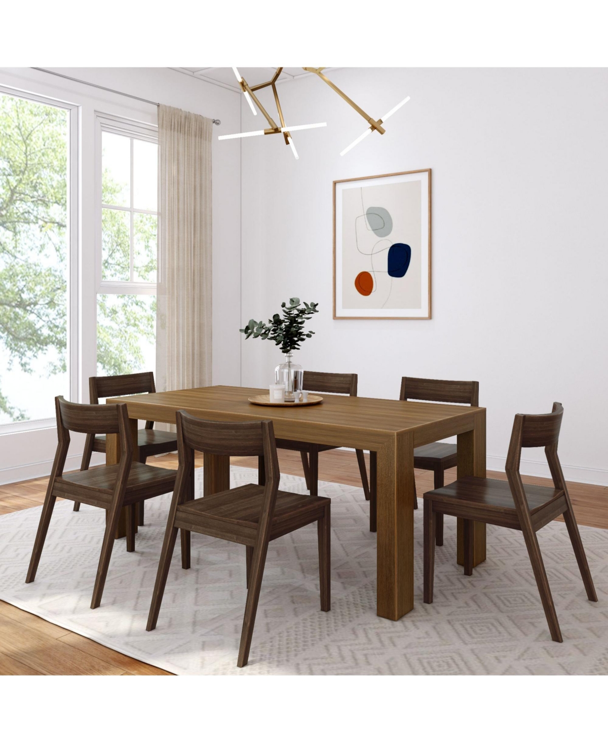 Click here for Plank+Beam 72 Modern Solid Wood Dining Table Set... prices