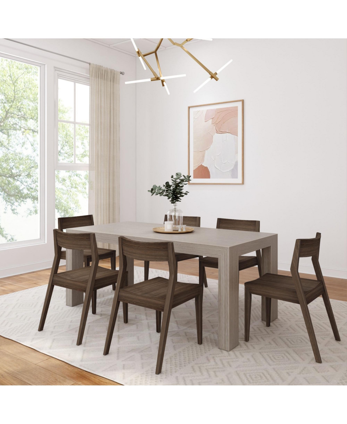 Click here for Plank+Beam 72 Modern Solid Wood Dining Table Set... prices