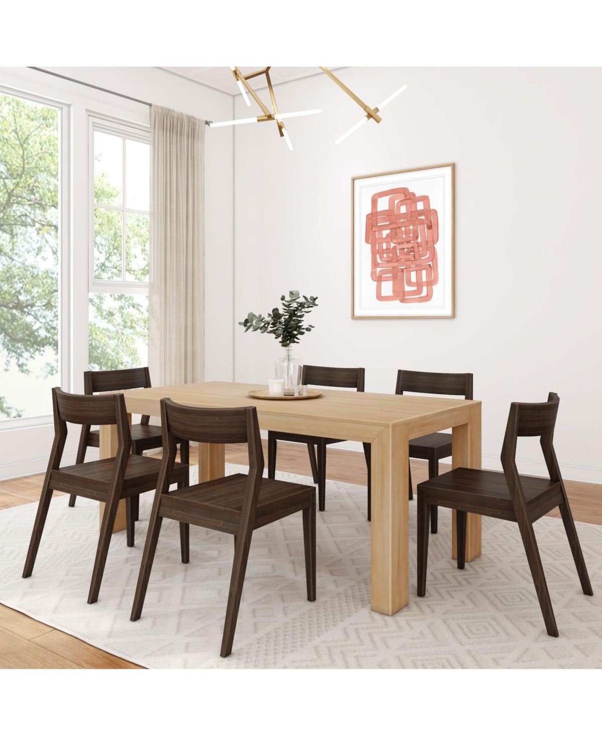 Click here for Plank+Beam 72 Modern Solid Wood Dining Table Set... prices