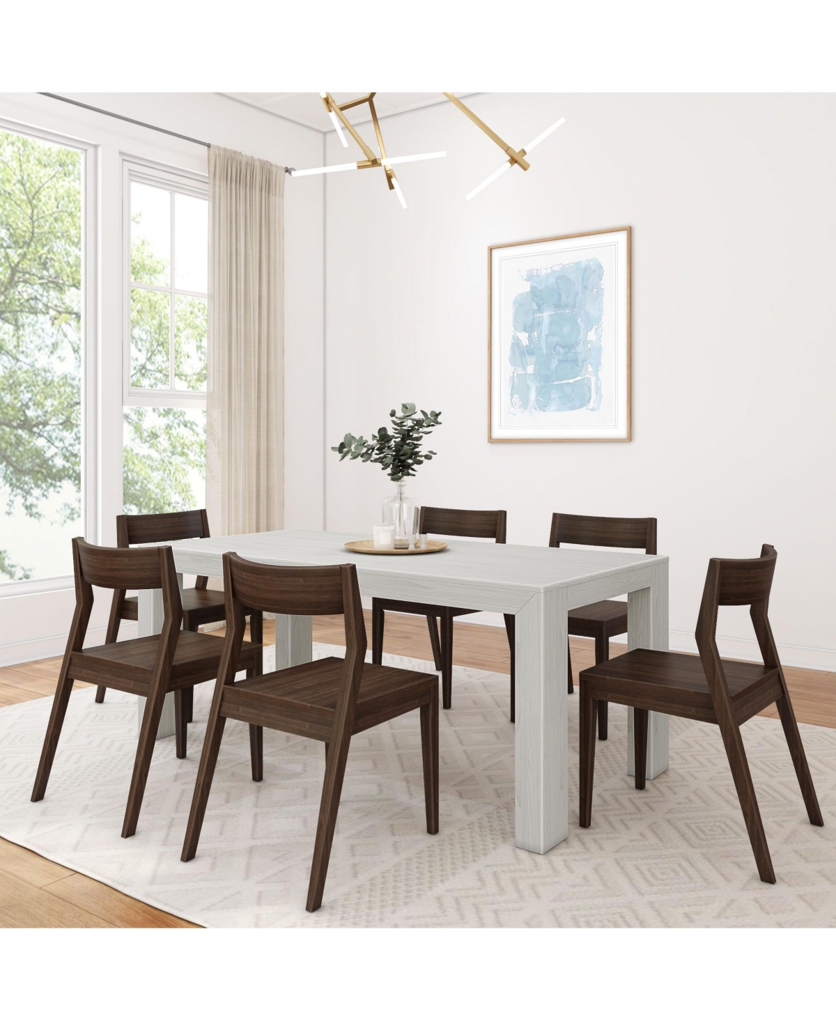 Click here for Plank+Beam 72 Modern Solid Wood Dining Table Set... prices