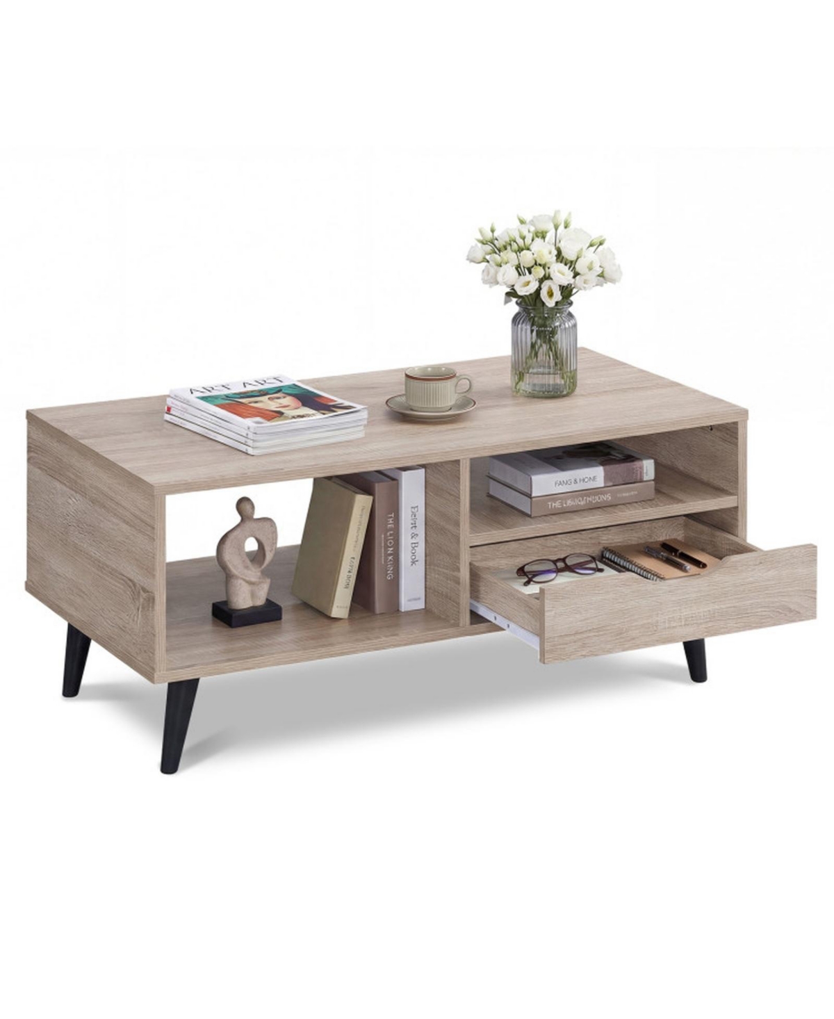Click here for Sugift Rectangle Coffee Table with Storage Shelf a... prices