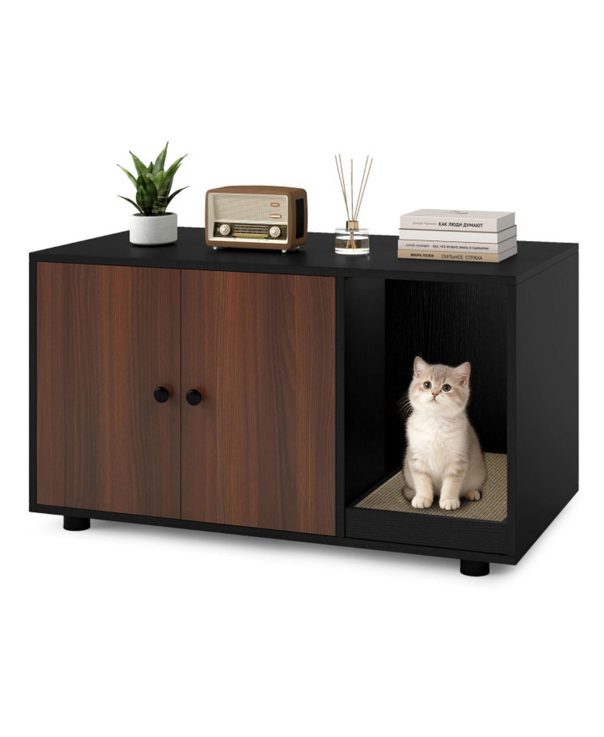 Click here for Sugift Wooden Cat Litter Box Enclosure Hidden Litt... prices