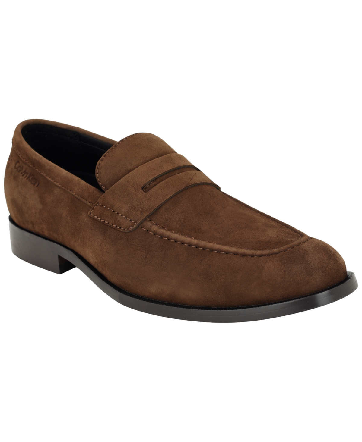 Click here for Calvin Klein Mens Gerne Apron-Toe Loafers - Brown prices